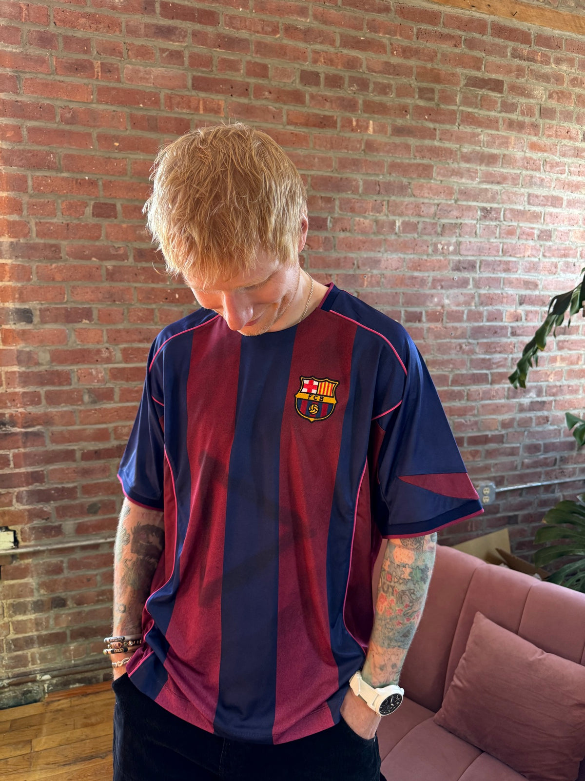 Ed Sheeran x FC Barcelona x Spotify Retro 2004/05 Home Play Jersey ...